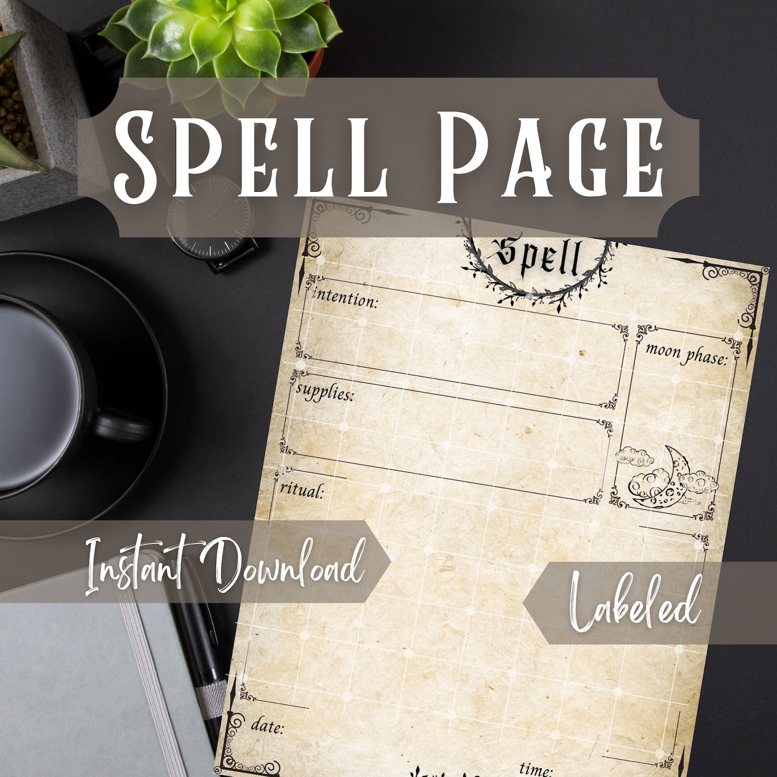 Printable Spell Page for Witchcraft PDF 11 X 8.5 - Etsy