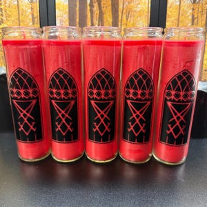 Lucifer Candle | Red Lucifer Candle | Deity Candles - Etsy