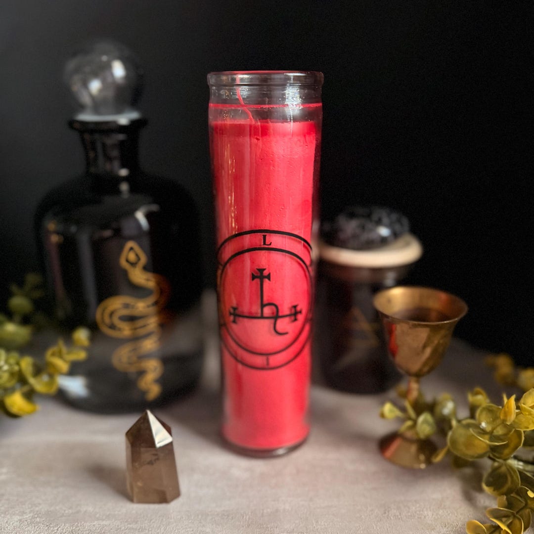 Red Lilith Candle: Deity Altar Candle With Sigil - Etsy