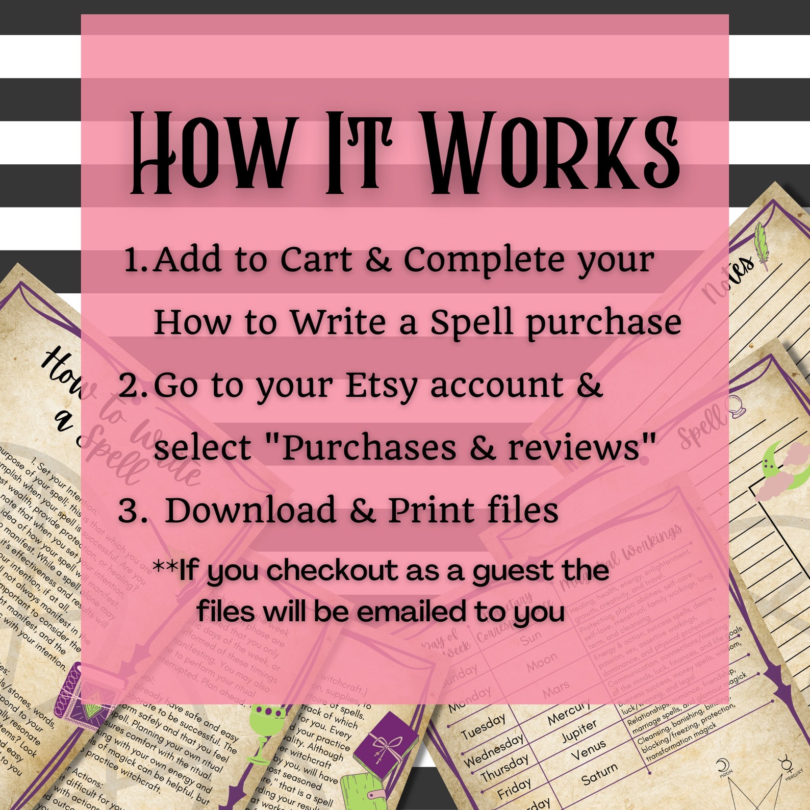 How to Write a Spell in Color and Parchment Design Grimoire | Etsy