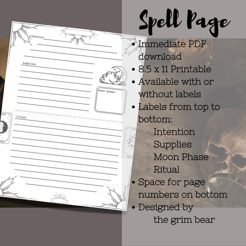 Printable Spell Page Printable PDF Page UNLABELED Lined Blank - Etsy UK