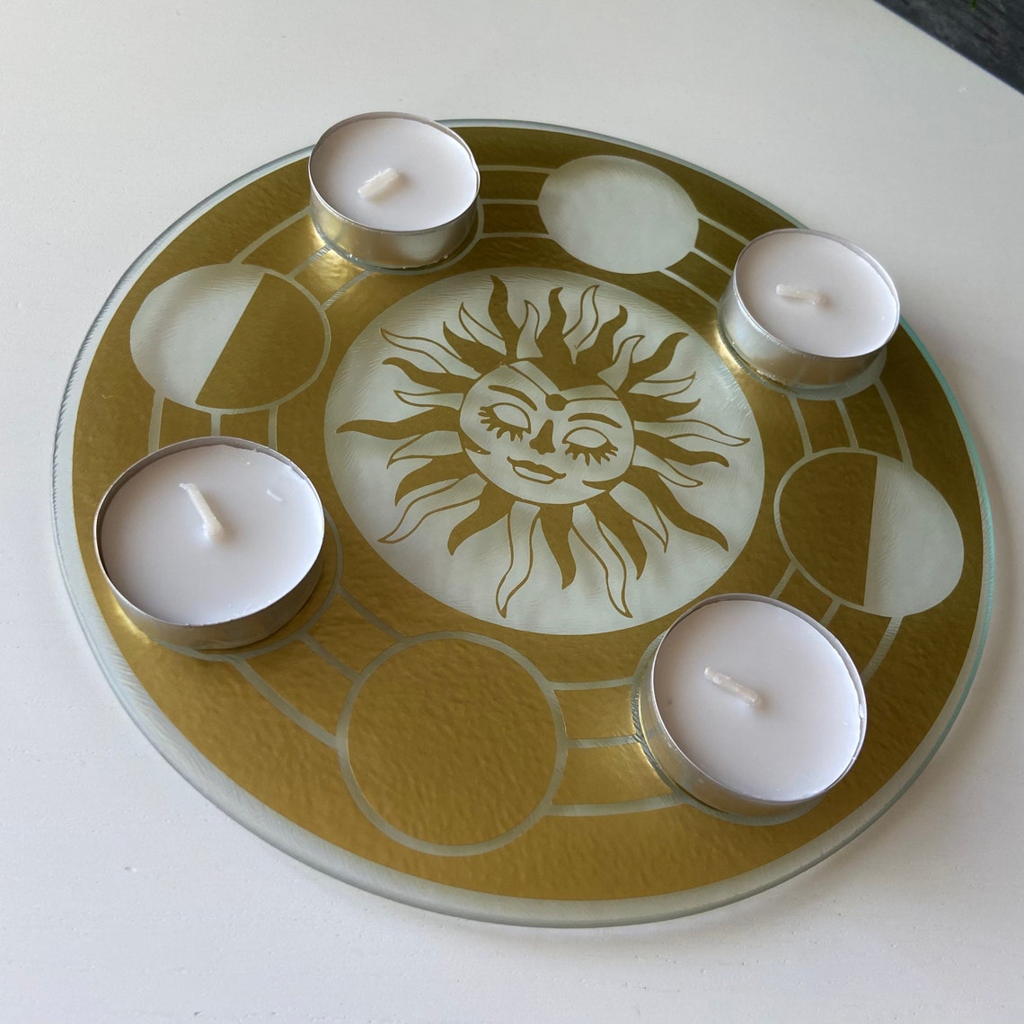 Moon Phases ALTAR PLATE Sleeping Sun ALTAR Plate - Etsy