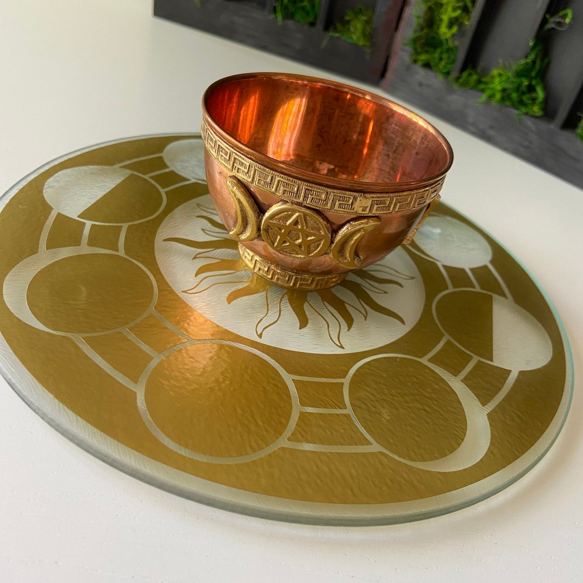 Moon Phases ALTAR PLATE Sleeping Sun ALTAR Plate - Etsy