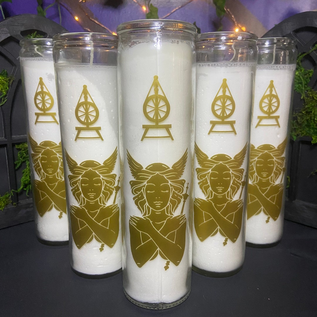 Frigg Candle | Deity Candle | White and Gold Frigg Candle - Etsy