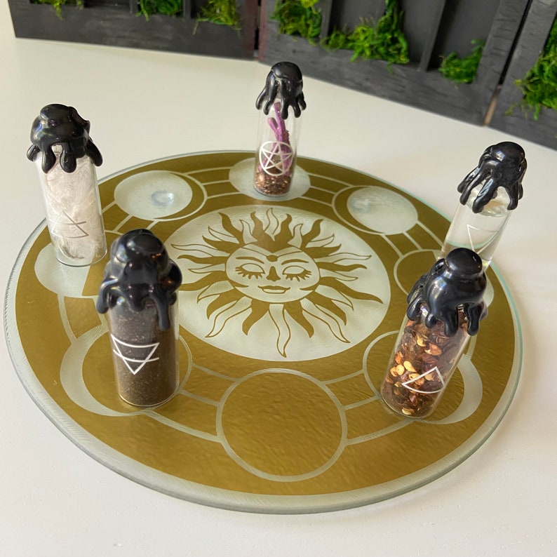 Moon Phases ALTAR PLATE Sleeping Sun ALTAR Plate - Etsy