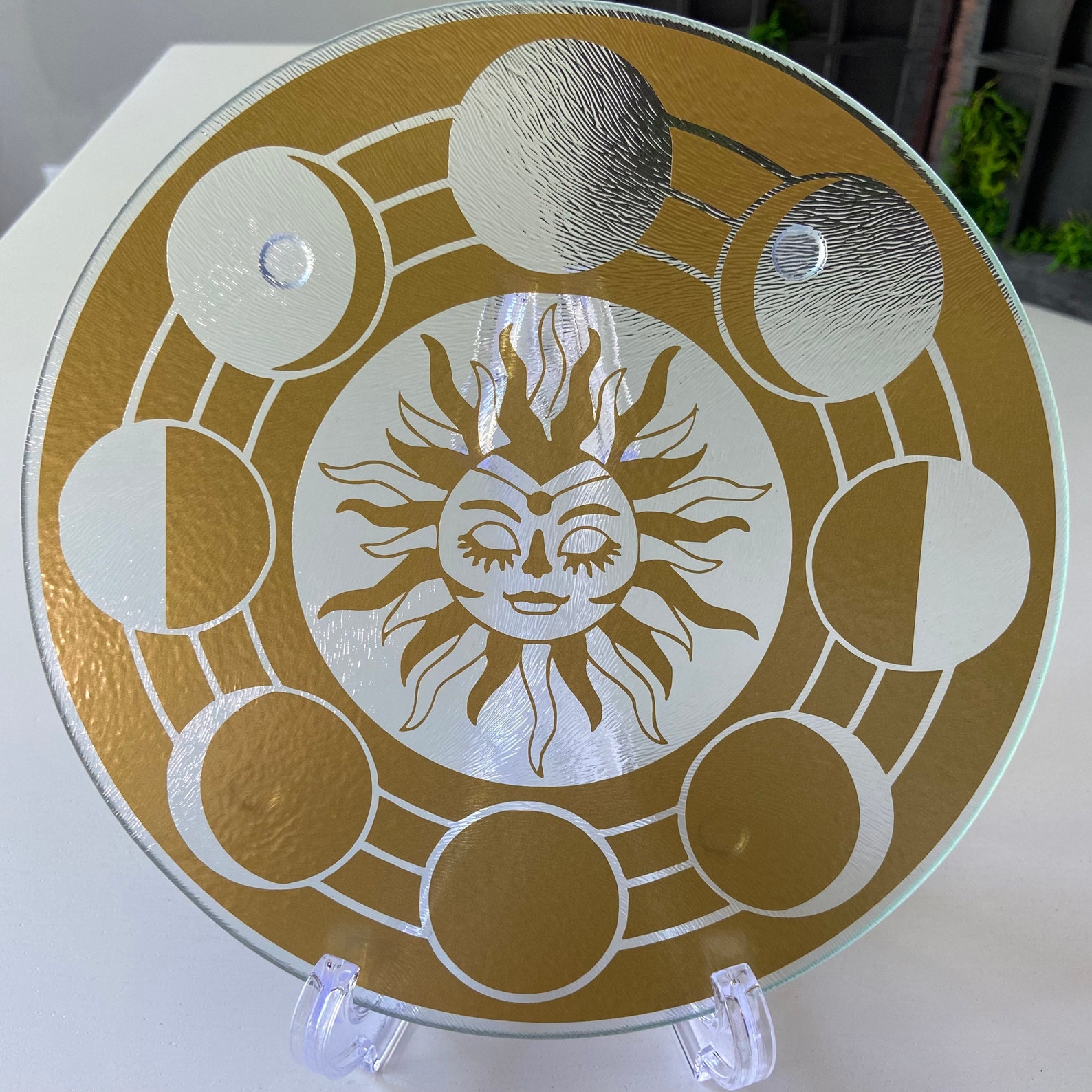 Moon Phases ALTAR PLATE Sleeping Sun ALTAR Plate - Etsy