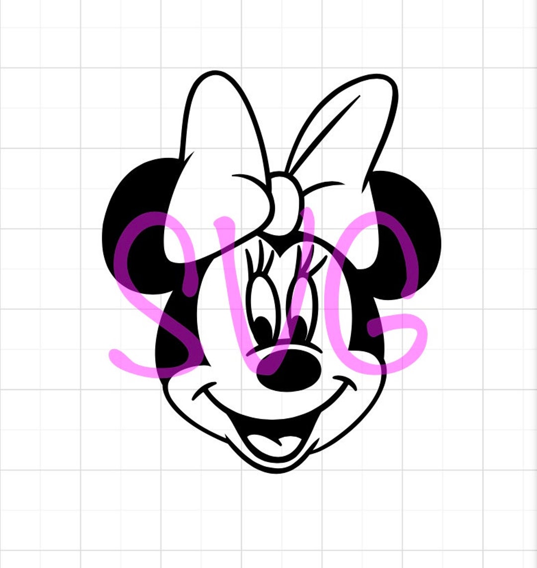 Smiling Minnie Plain Bow - Etsy