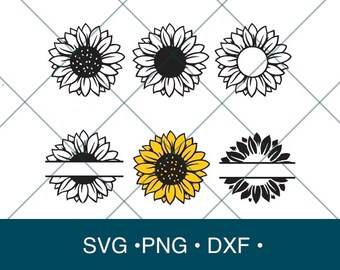 Sunflower Monogram Design A-Z PNG and SVG Layers - Etsy