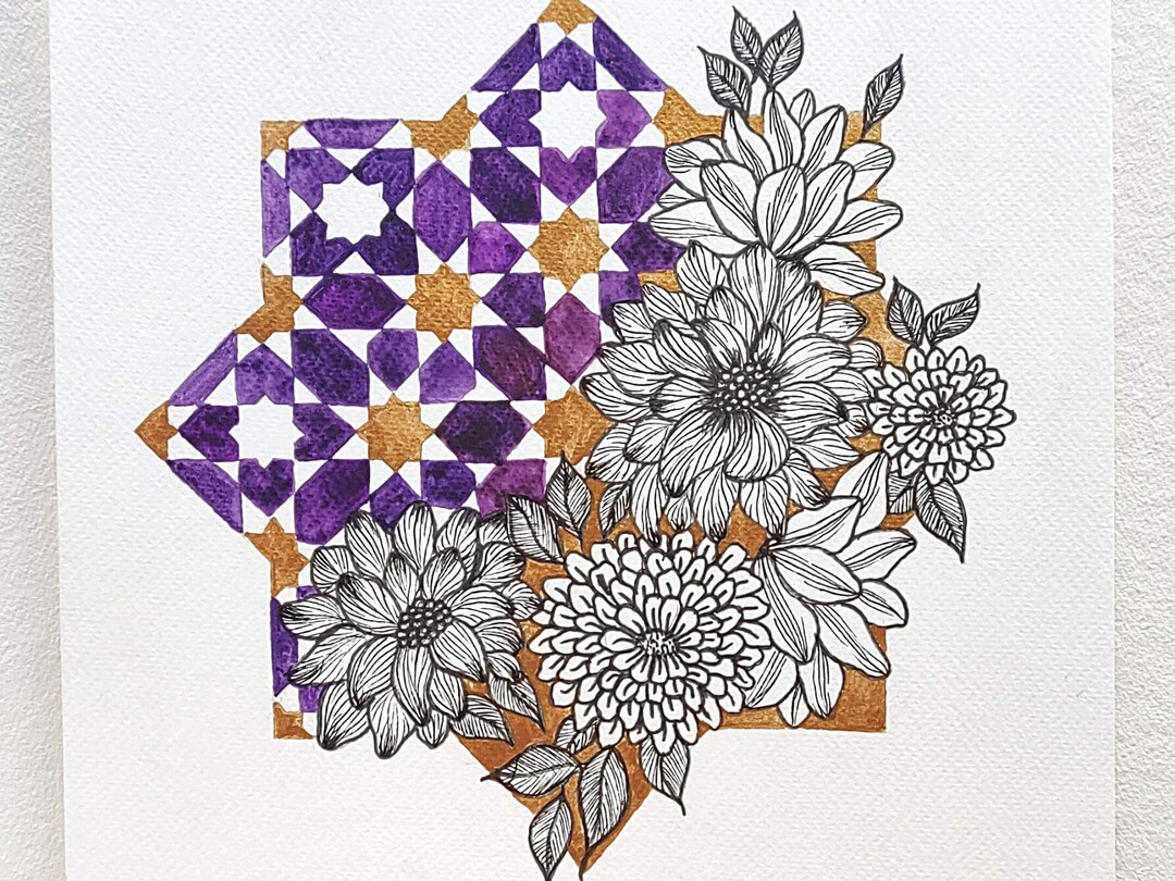 Geometric Printed Wall Art Micro Pen Art Print Wall Art - Etsy