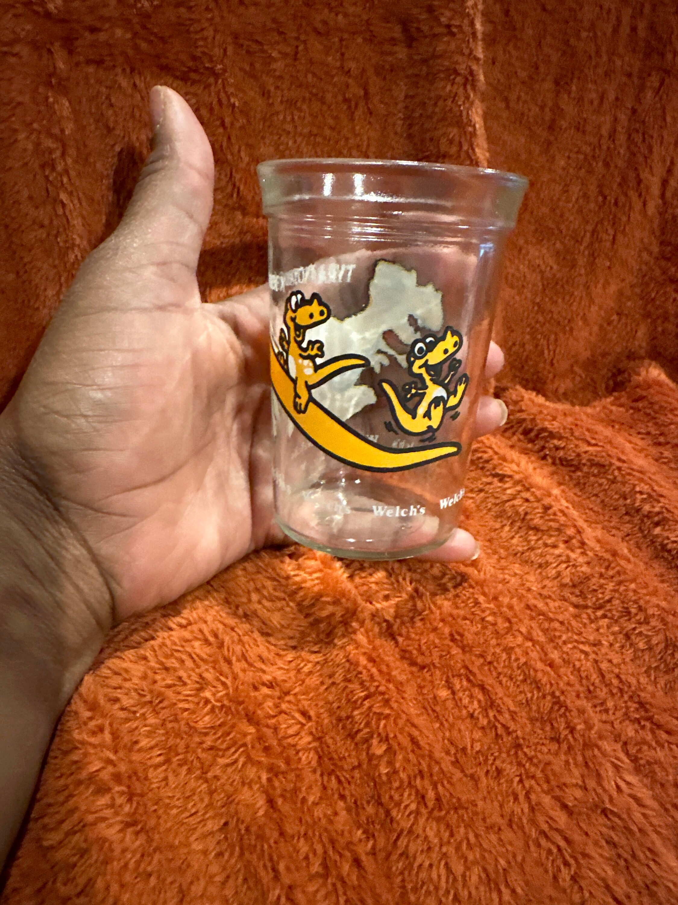 1988 Welchs Jelly Jar Glass Dinosaur Orange Tyrannosaurus Rex/ T Rex - Etsy
