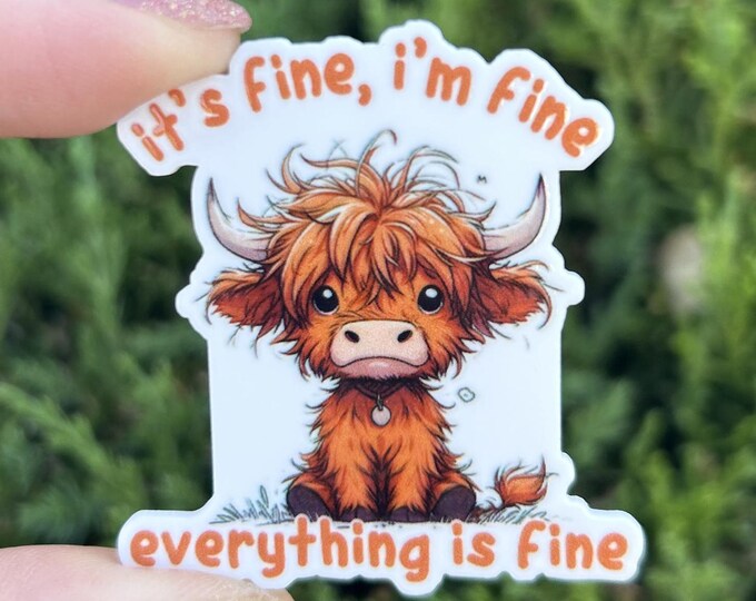 Its Fine, Im Fine, Everything is Fine Cow Coverminder/needleminder - Etsy