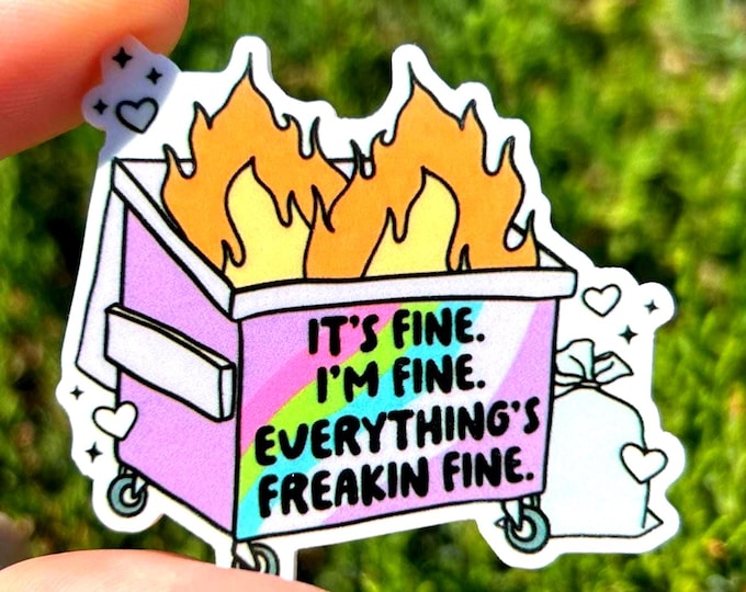 Pretty Dumpster Fire With Hearts Coverminder/needleminder - Etsy