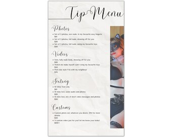 Onlyfans Tip Menu 6 Canva Free Templates Editable Template - Etsy