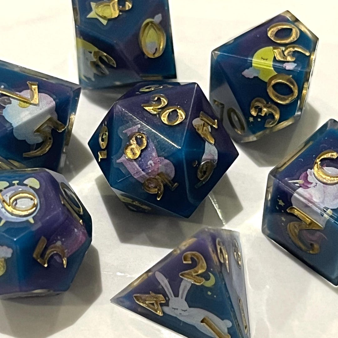 Sleep Themed Dnd Dice Set | 7 Piece RPG Dice - Etsy