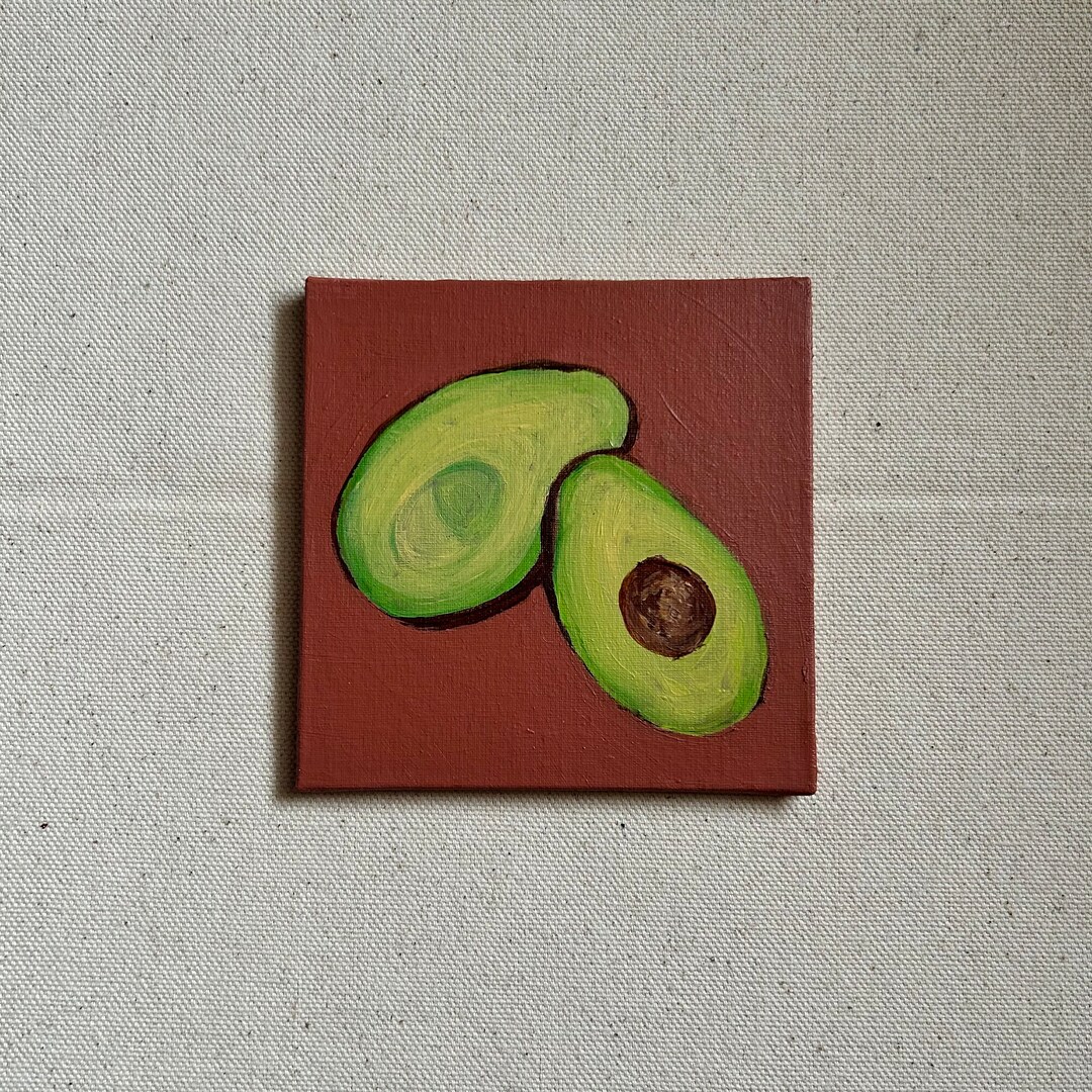 AVOCADO 4x4 Mini Canvas Magnet - Etsy