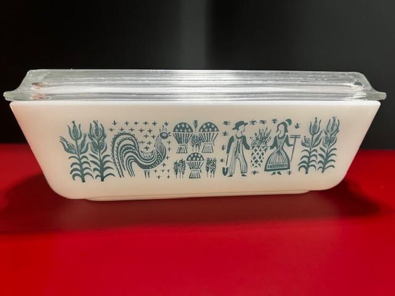 Vintage PYREX, Turquoise, Amish Butterprint, Model 0503, 1.5 Quart ...
