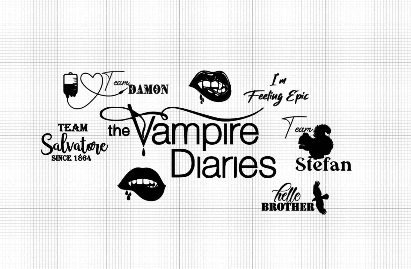 The Vampire Diaries SVG Bundle - Etsy