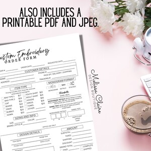 Editable Embroidery Order Form Template Canva Forms Custom - Etsy
