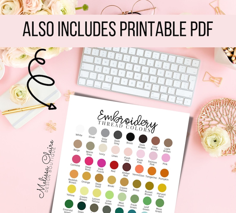 Embroidery Thread Color Chart Simthread Color Chart - Etsy