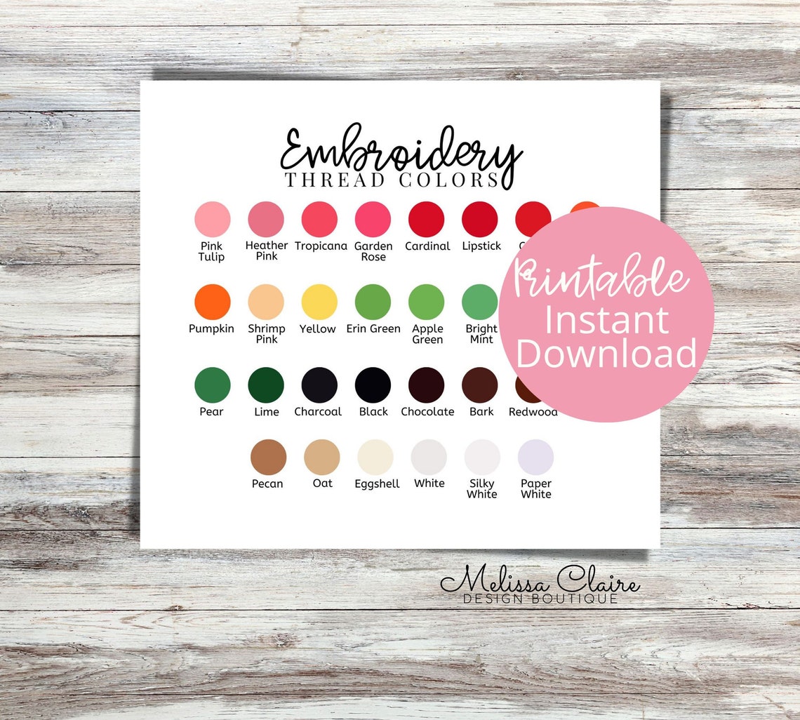 Embroidery Thread Color Chart, Isacord Color Chart, Isacord Embroidery ...