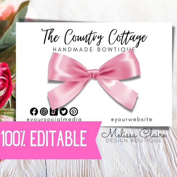 Bow Business Card - Etsy