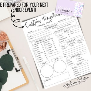 Editable Keychain Order Form Template, Custom Keychain Form, Order ...