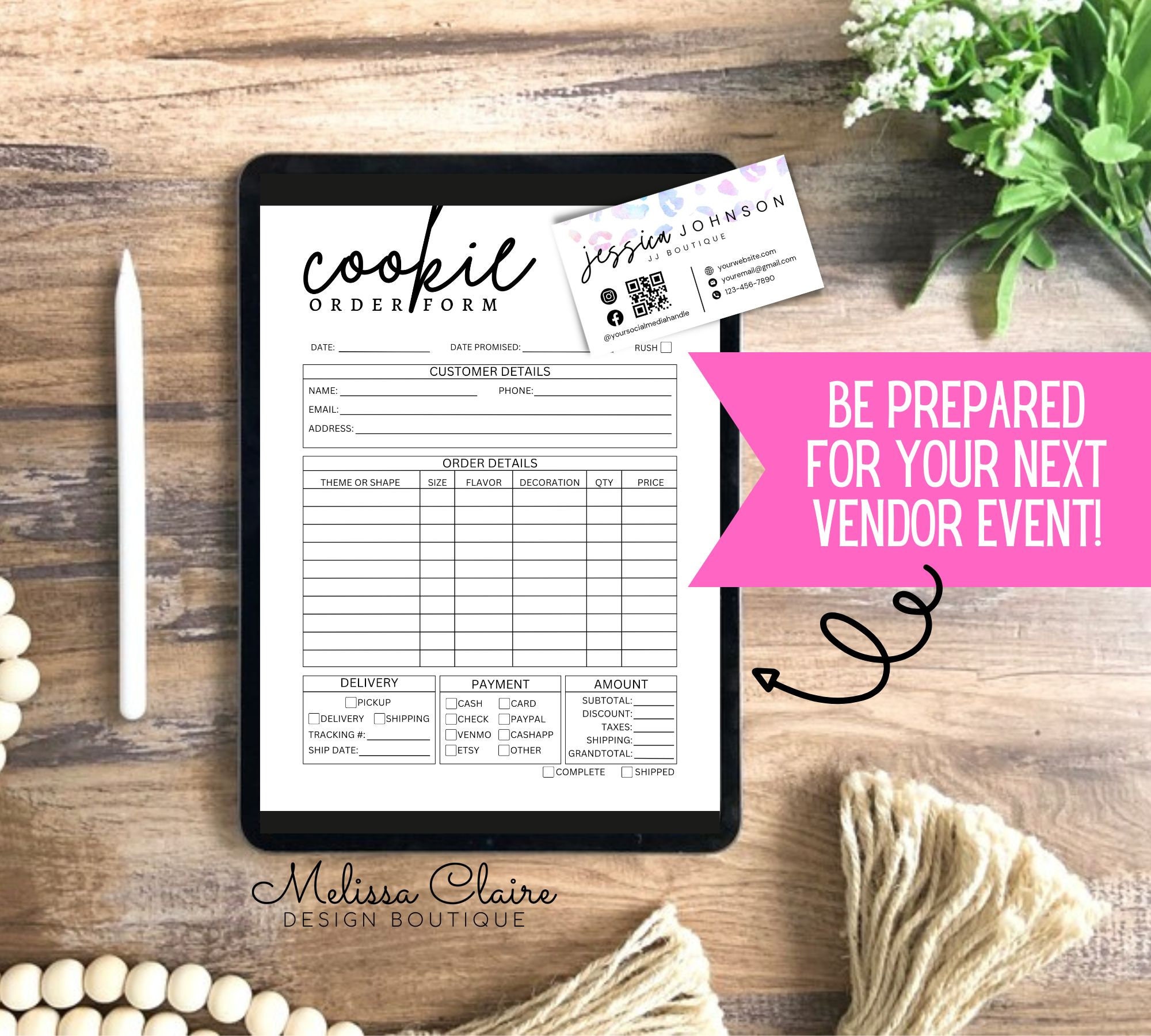 Form Editable Cookie Order Form Template Canva Forms Custom Cookie ...