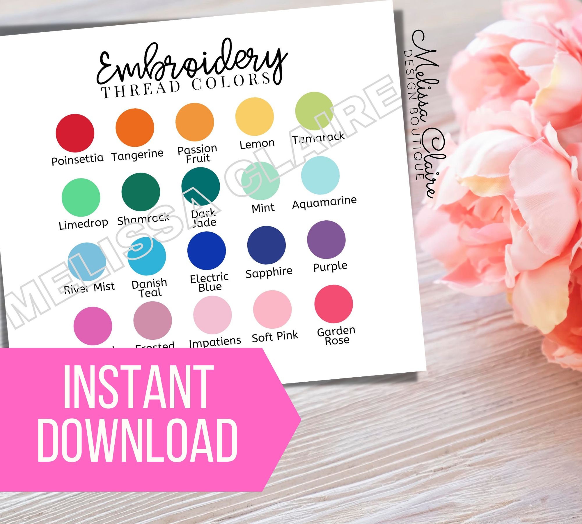 Embroidery Thread Color Chart, Isacord Color Chart, Isacord 20 Color ...