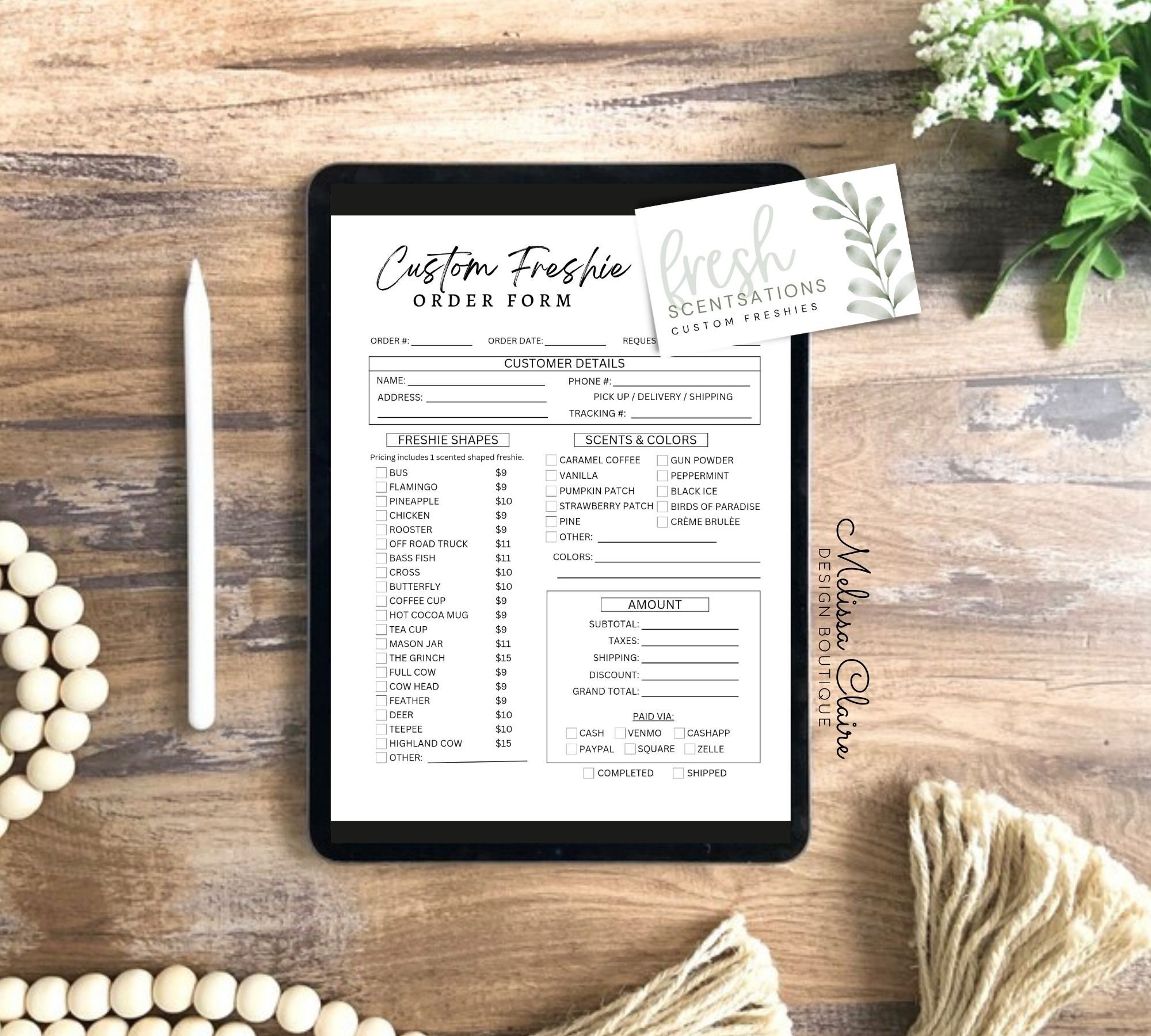 Editable Freshie Order Form Template Canva Forms Custom - Etsy