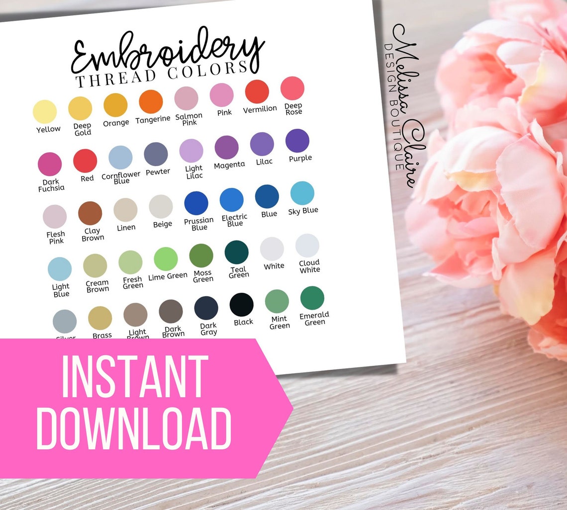 Embroidery Thread Color Chart Brothread Color Chart Brother - Etsy