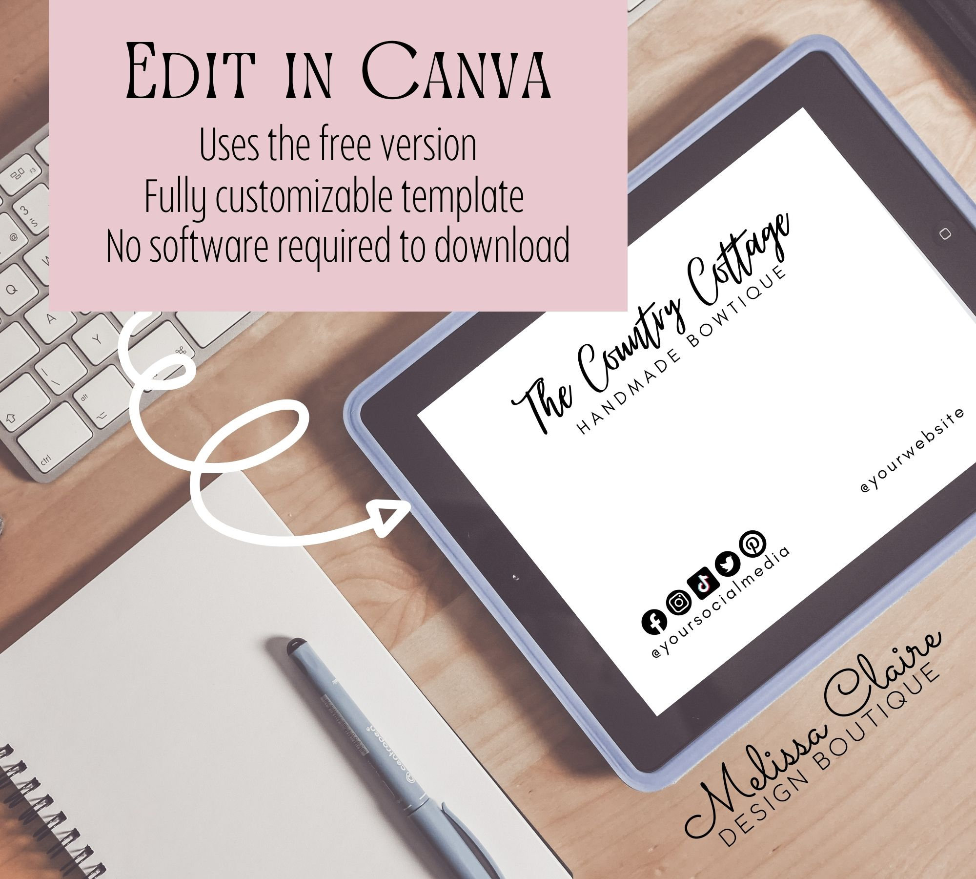 Bow Card Editable Bow Card Template Headband Display Card Template ...