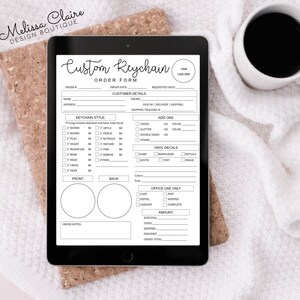 Editable Keychain Order Form Template, Custom Keychain Form, Order ...