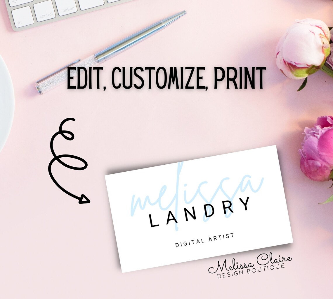 Editable Business Card Template QR Code Instant Download - Etsy