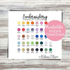 Embroidery Thread Color Chart Brother Brothread 40 - Etsy