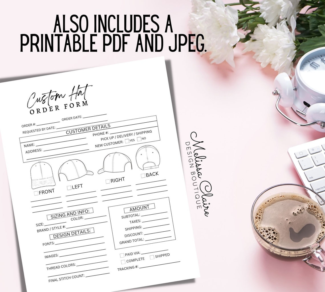 Editable Hat Order Form Template Canva Forms Custom Hat - Etsy