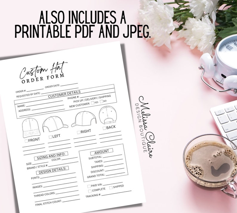 Editable Hat Order Form Template Canva Forms Custom Hat - Etsy