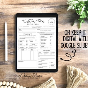 Editable Pen Order Form Template, Custom Pen Form, Order Ready ...