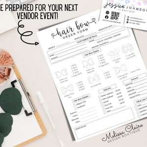 Editable Hair Bow Order Form Template, Custom Hair Bow Form, Order ...