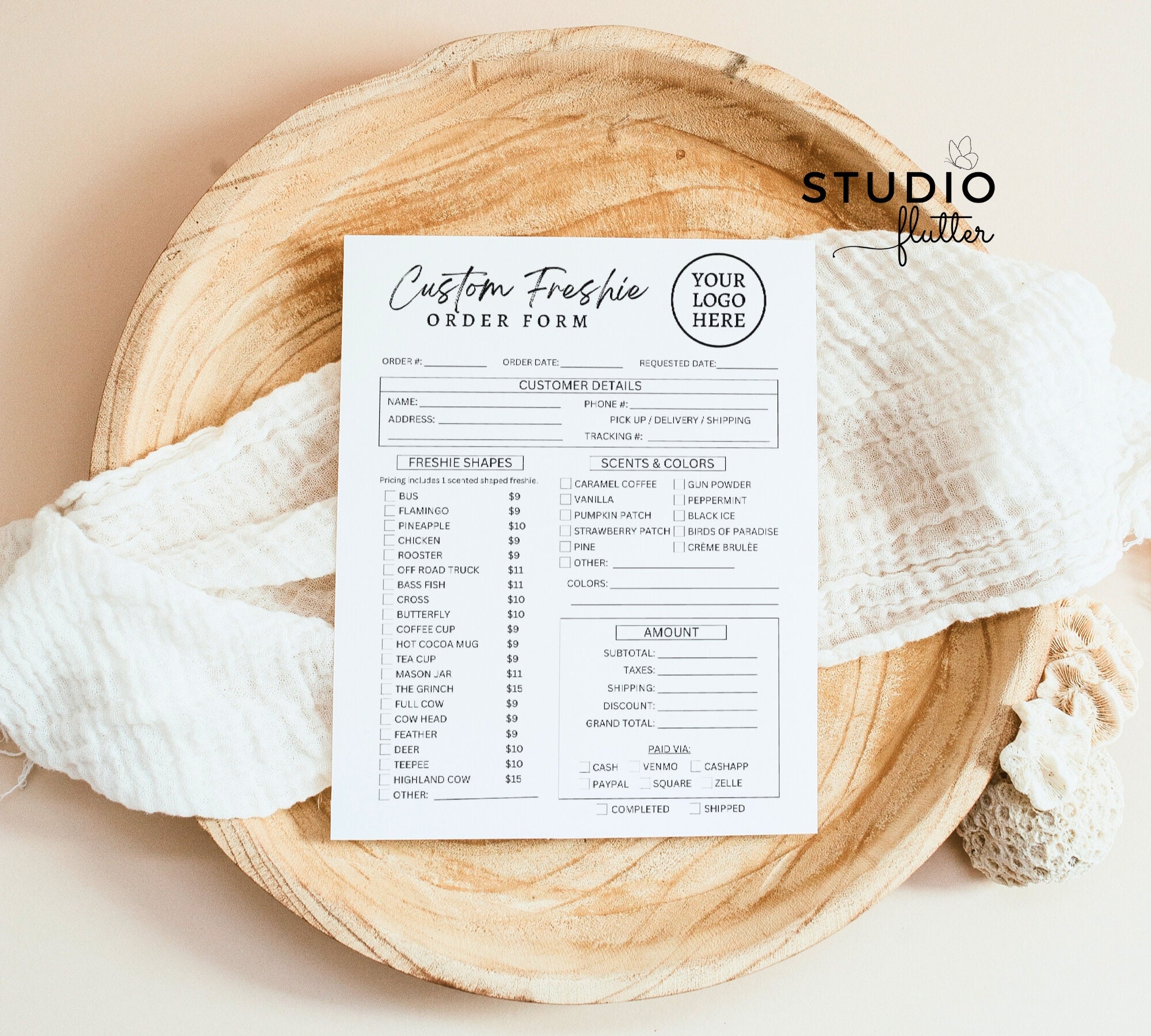 Editable Freshie Order Form Template, Canva Forms, Custom Freshie Order ...