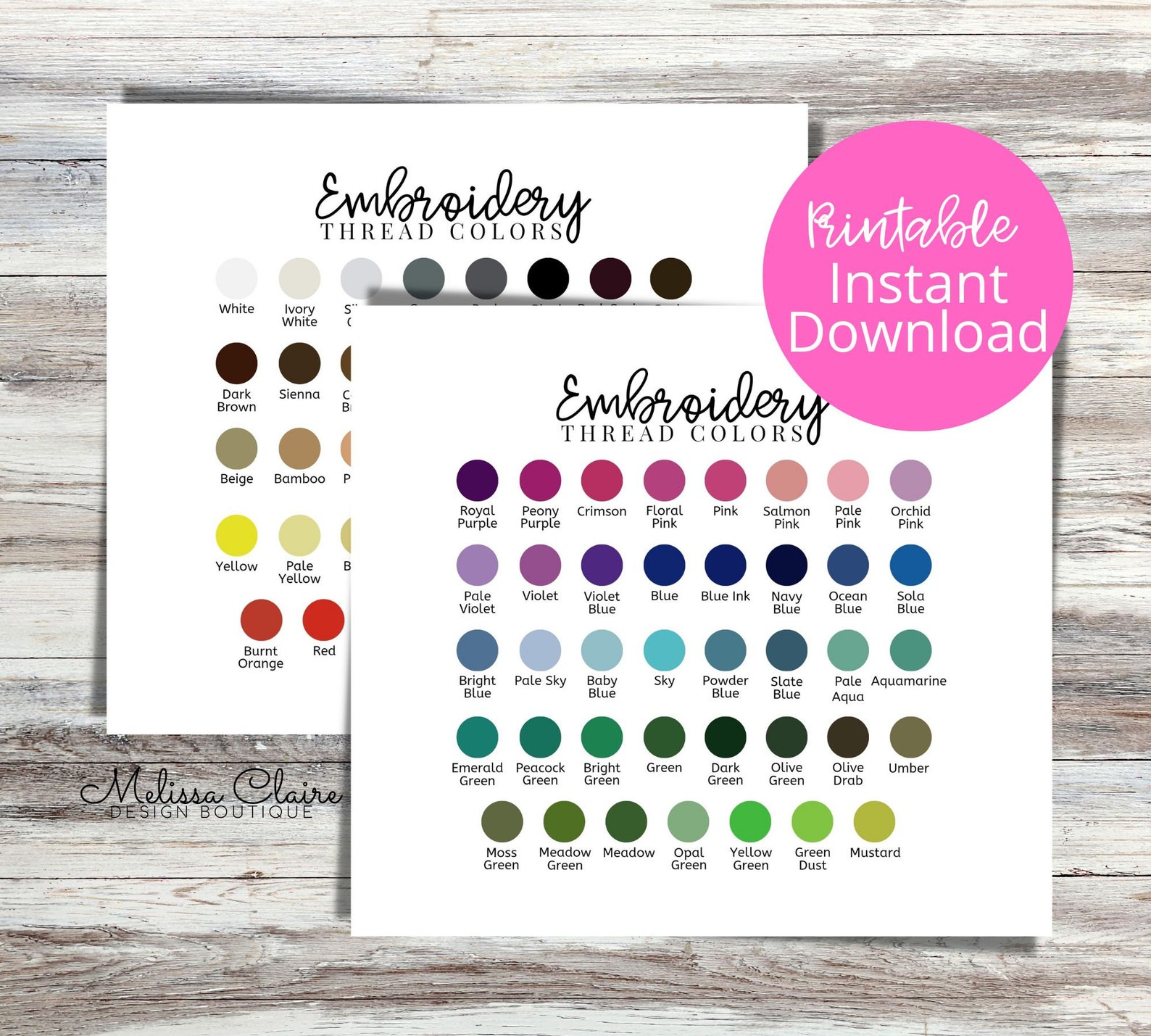 Embroidery Thread Color Chart Brothread Color Chart - Etsy