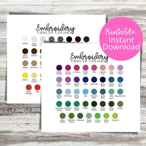 Embroidery Thread Color Chart Brothread Color Chart - Etsy