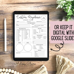 Editable Keychain Order Form Template, Custom Keychain Form, Order ...