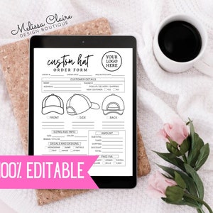 Editable Hat Order Form Template Canva Forms Custom Hat - Etsy