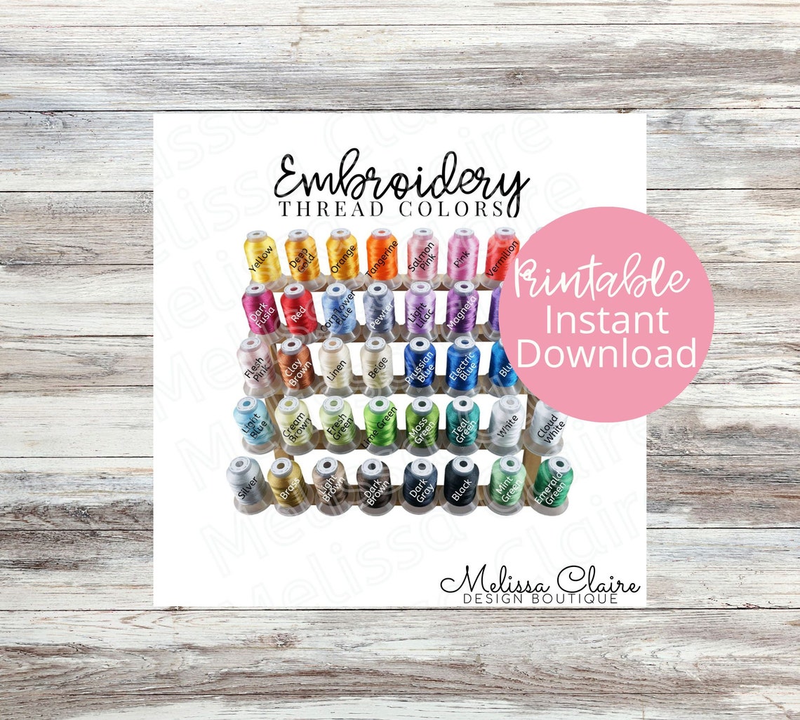 Embroidery Thread Color Chart Brothread Color Chart Brother - Etsy