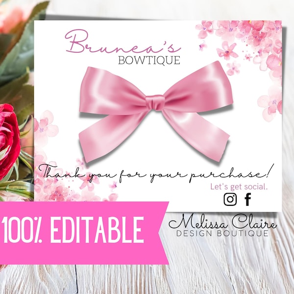 Bow Business Card - Etsy