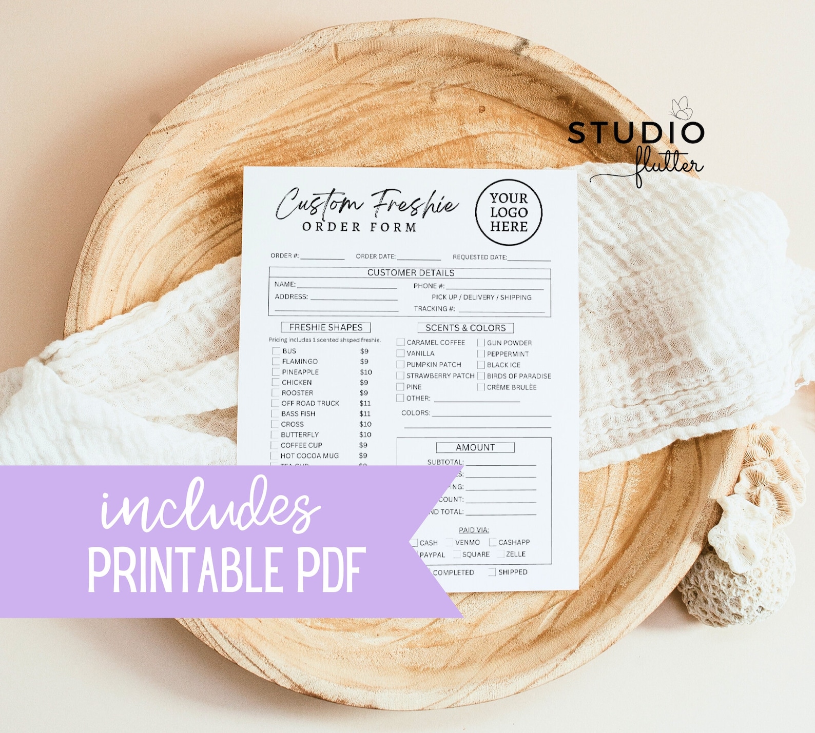 Editable Freshie Order Form Template, Canva Forms, Custom Freshie Order ...