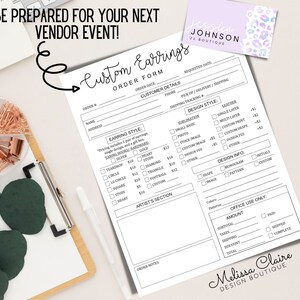 Form Editable Invoice Custom Sublimation Earrings Order Form Template ...