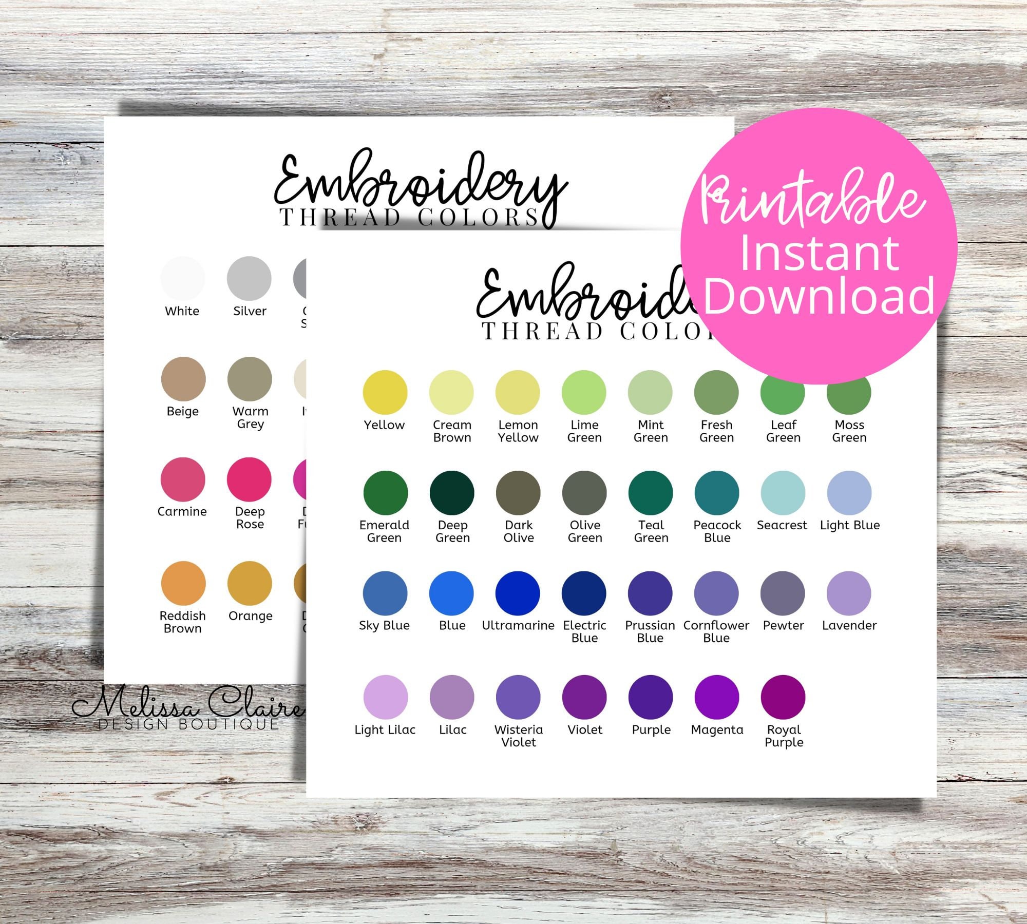 Embroidery Thread Color Chart, Simthread Color Chart, Simthread 63 ...