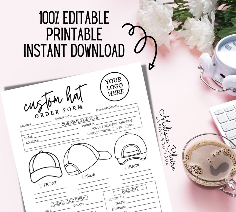 Editable Hat Order Form Template Canva Forms Custom Hat - Etsy