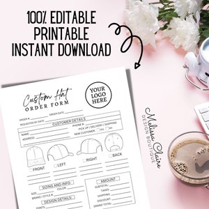 Editable Hat Order Form Template Canva Forms Custom Hat - Etsy